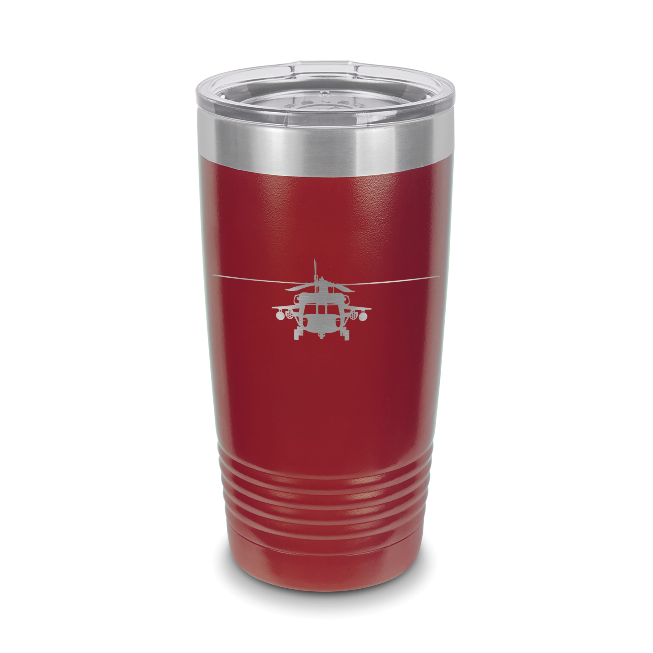 Weaponized UH-60 Blackhawk Tumbler 20 oz - Laser Engraved w/ Clear Lid ...