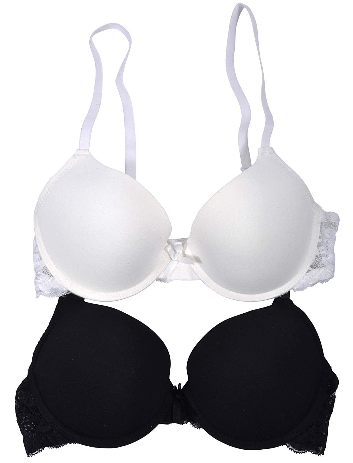 Elle Women's Bras Full Coverage Lace 2-Pack Cotton/Spandex Underwire ...