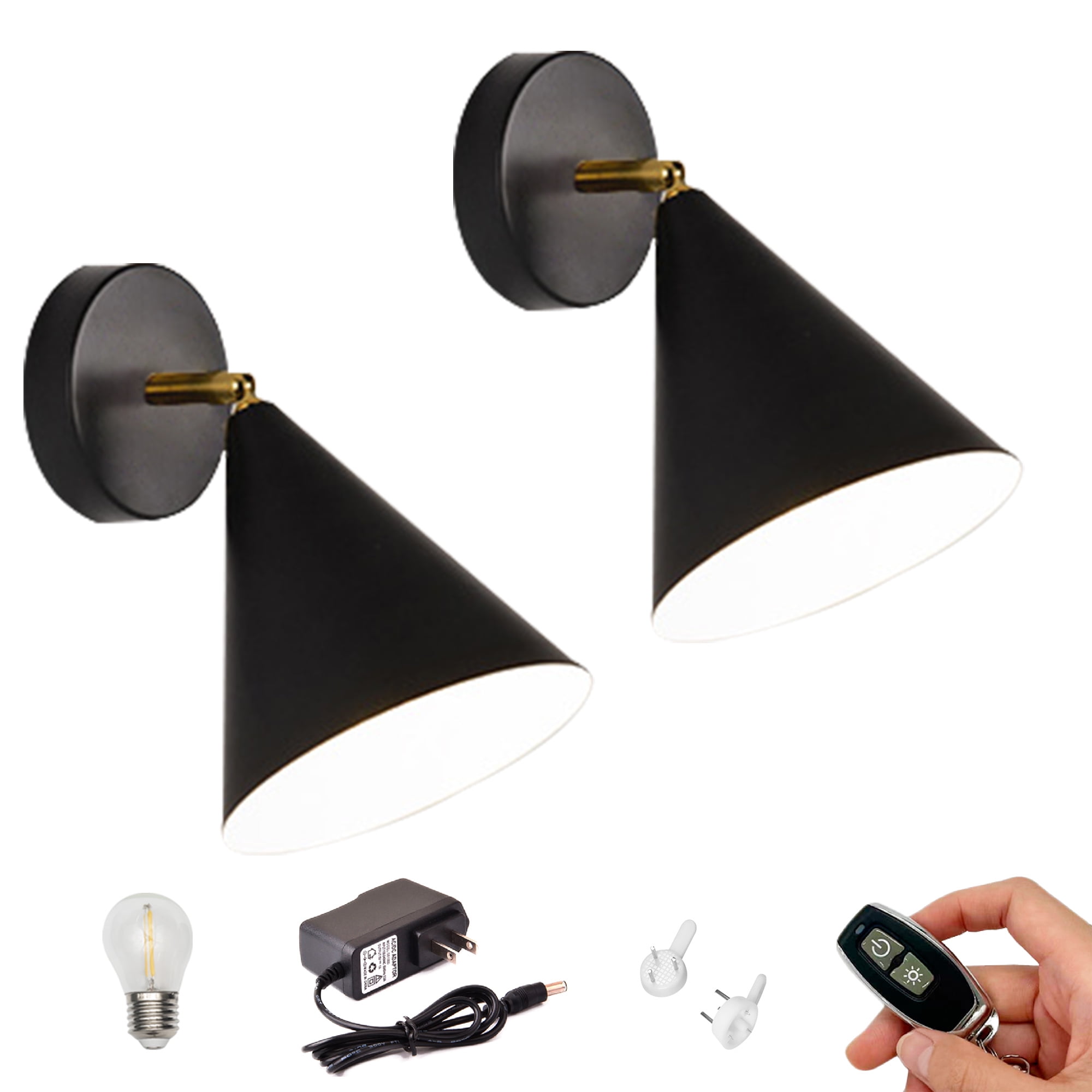 Kiven Battery Operated Wall Lamp,Modern Rechargeable Wall Sconces with ...