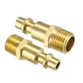 Uxcell Quick Coupler Air Quick Connect Fitting 1/4NPT Male Thread Brass ...