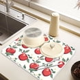 Dish Drying Mat for Kitchen Counter 18x24 Red Apple Absorbent Coffee ...