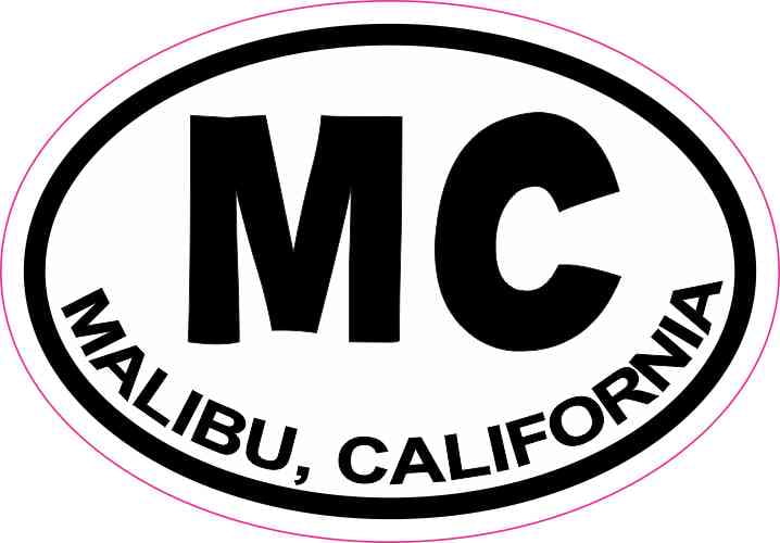 3 x 2 Oval MC Malibu California Sticker Vinyl Travel Decal Hobby ...