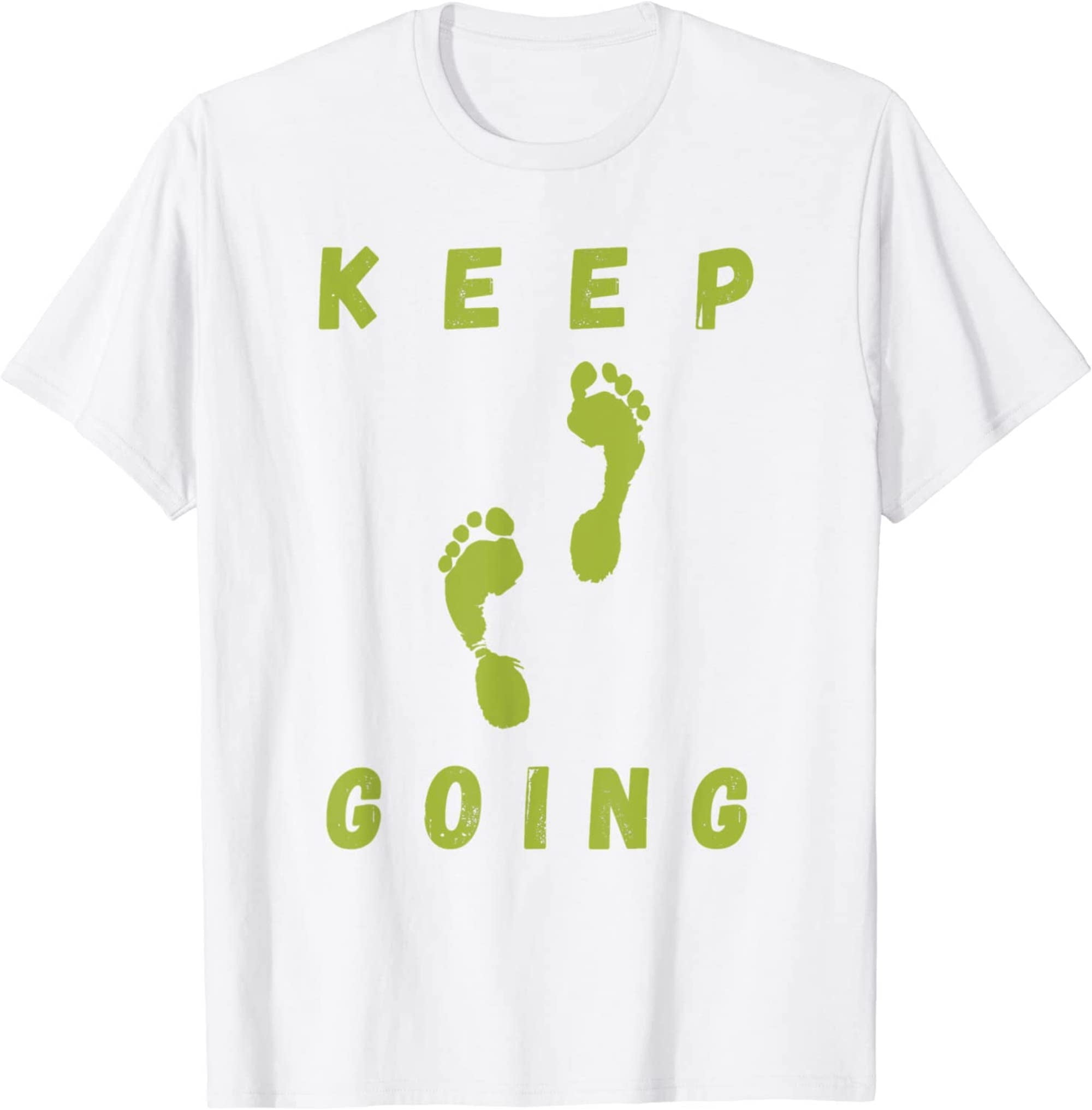 Cool Keep Going Motivational Quote Meme Walking Footprints T-Shirt ...