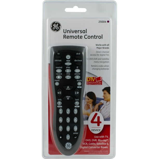 General Electric Universal Remote Control, 4 Device Black - Walmart.com ...