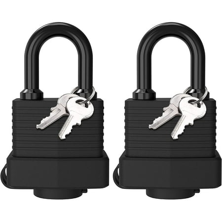 2 Pcs Brass Padlock with Waterproof Plastic Cover Outdoor Weatherproof ...