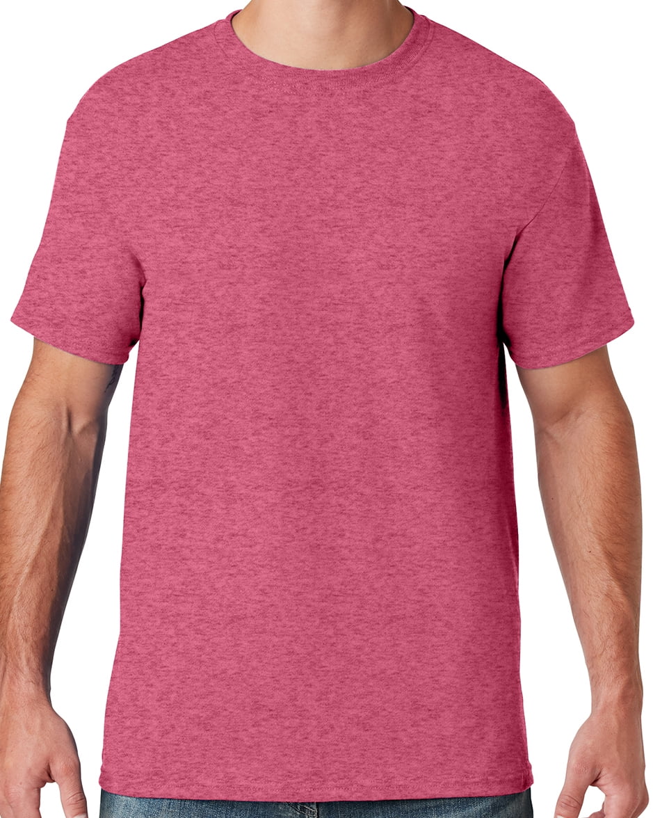 Mens Moisture-Wicking Cotton/Poly T-shirt, 3XL Vintage Heather Red ...