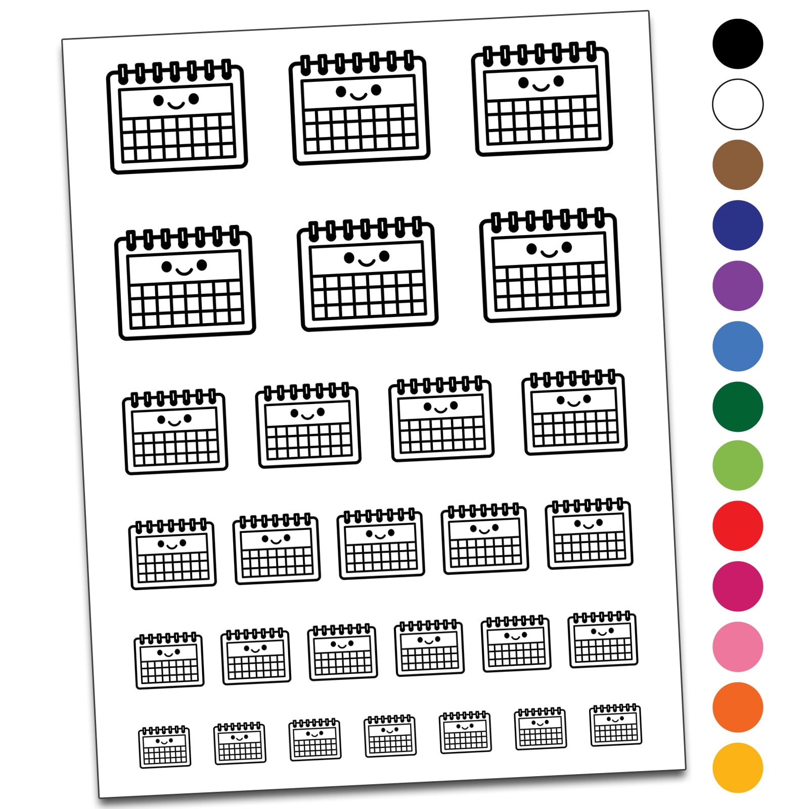 Kawaii Calendar Teacher School Water Resistant Temporary Tattoo Set ...