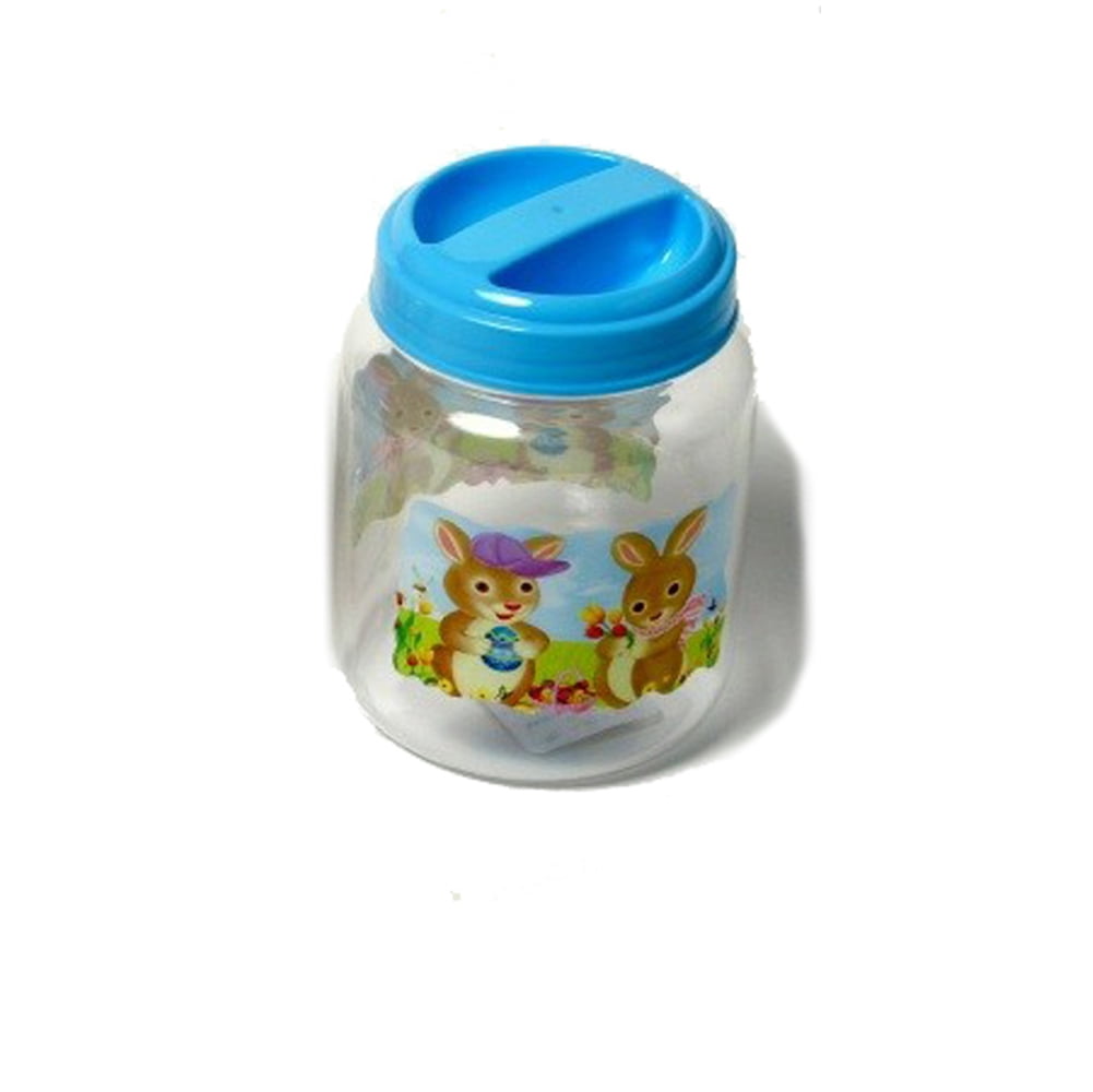 Easter Jar Canister Bunny Rabbits 8.5" Storage Container, Pink Blue ...