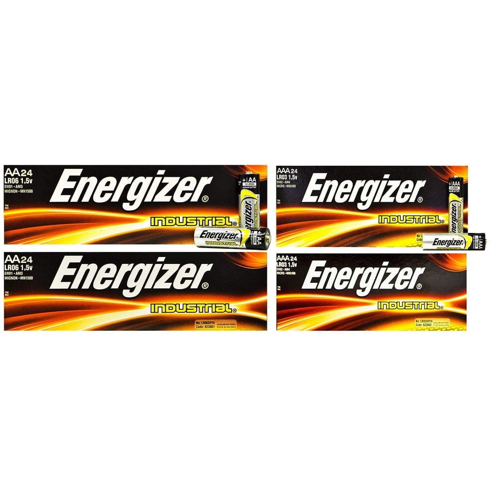 NEW 48x AA + 48x AAA Energizer Industrial EN91 & EN92 Alkaline ...