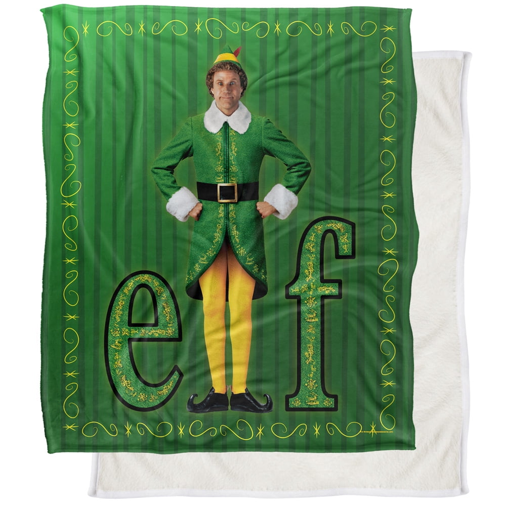 Elf Buddy The Elf Logo Silky Touch Sherpa Back Super Soft Throw Blanket ...