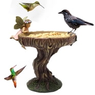 Rustic White Cast Iron Hummingbird Victorian Bird Feeder Bath Garden ...