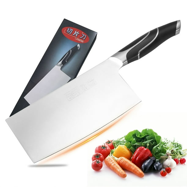 Amdohai Stainless Steel Vegetable Cleaver 12 inch Heavy Duty Multi ...