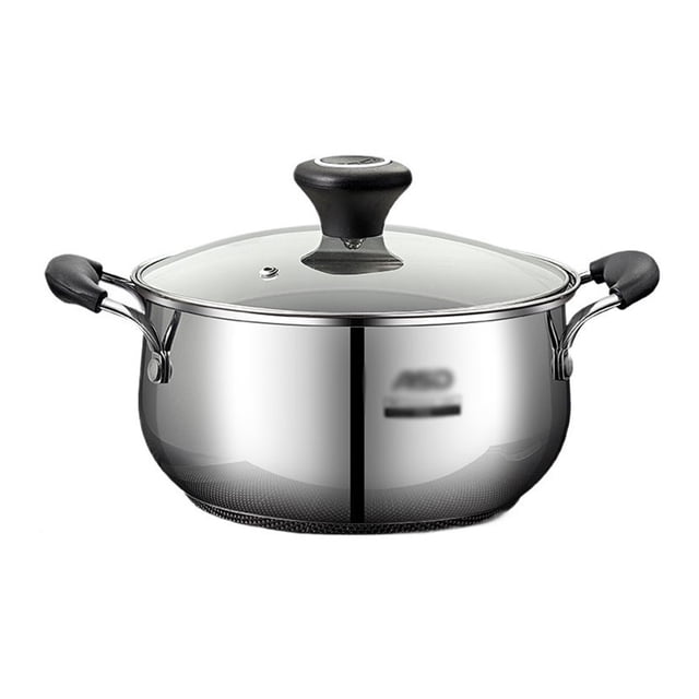 Household Cooking Pot 304 Stainless Steel Double Ear Soup Pot Non-stick ...
