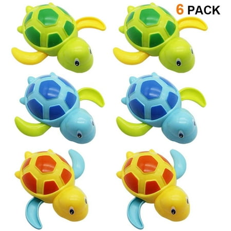 Heytea 6 Pcs Bath Turtle Toy, Wind-Up Swimming Turtles, Bathtub Turtle ...