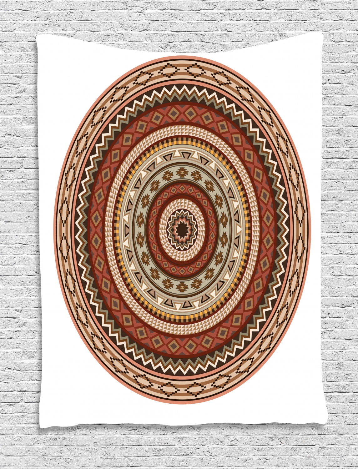 Afghan Tapestry, Middle Eastern Geometric Pattern with Chevron Zigzags ...