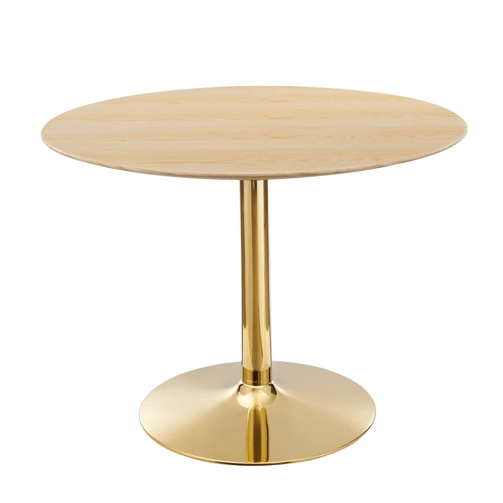 40 inch Dining Table, Round, Natural Gold, Wood, Metal Steel, Modern ...