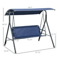 3-Person Porch Swing with Stand - Outdoor Patio Swing with Canopy ...