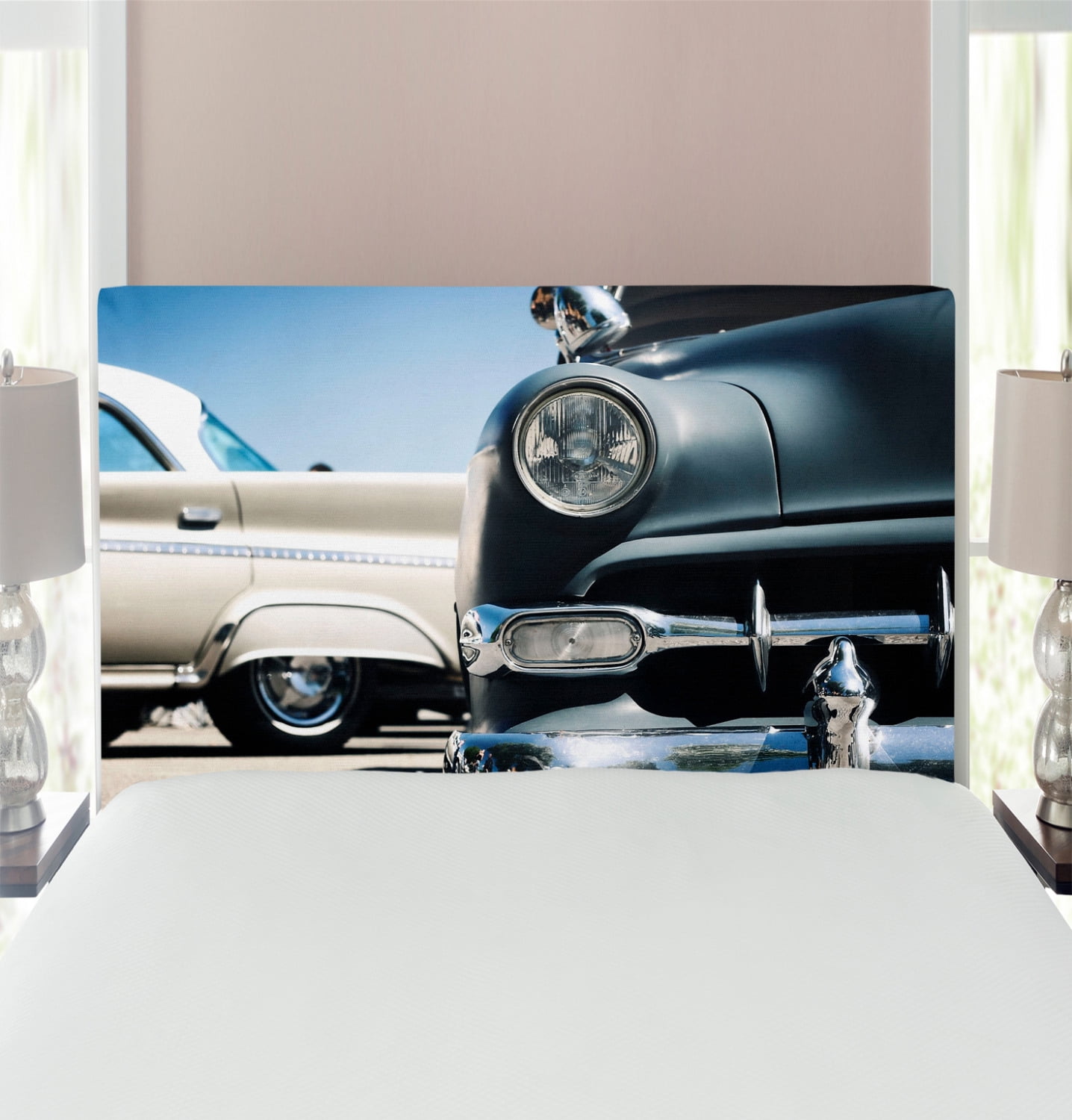 Vintage Car Headboard, American Classic Old Style Fifties Auto Wheels ...
