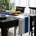 Blue Grey Geometric Table Runner 90 Inches Long,Abstract Art Irregular ...