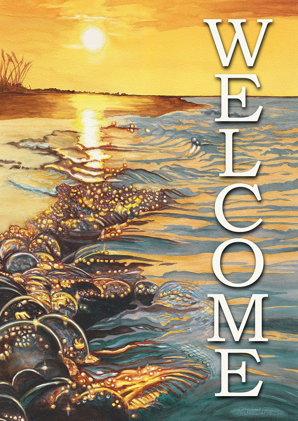 Toland Home Garden Welcome Sunset Beach Beach Welcome summer Flag ...