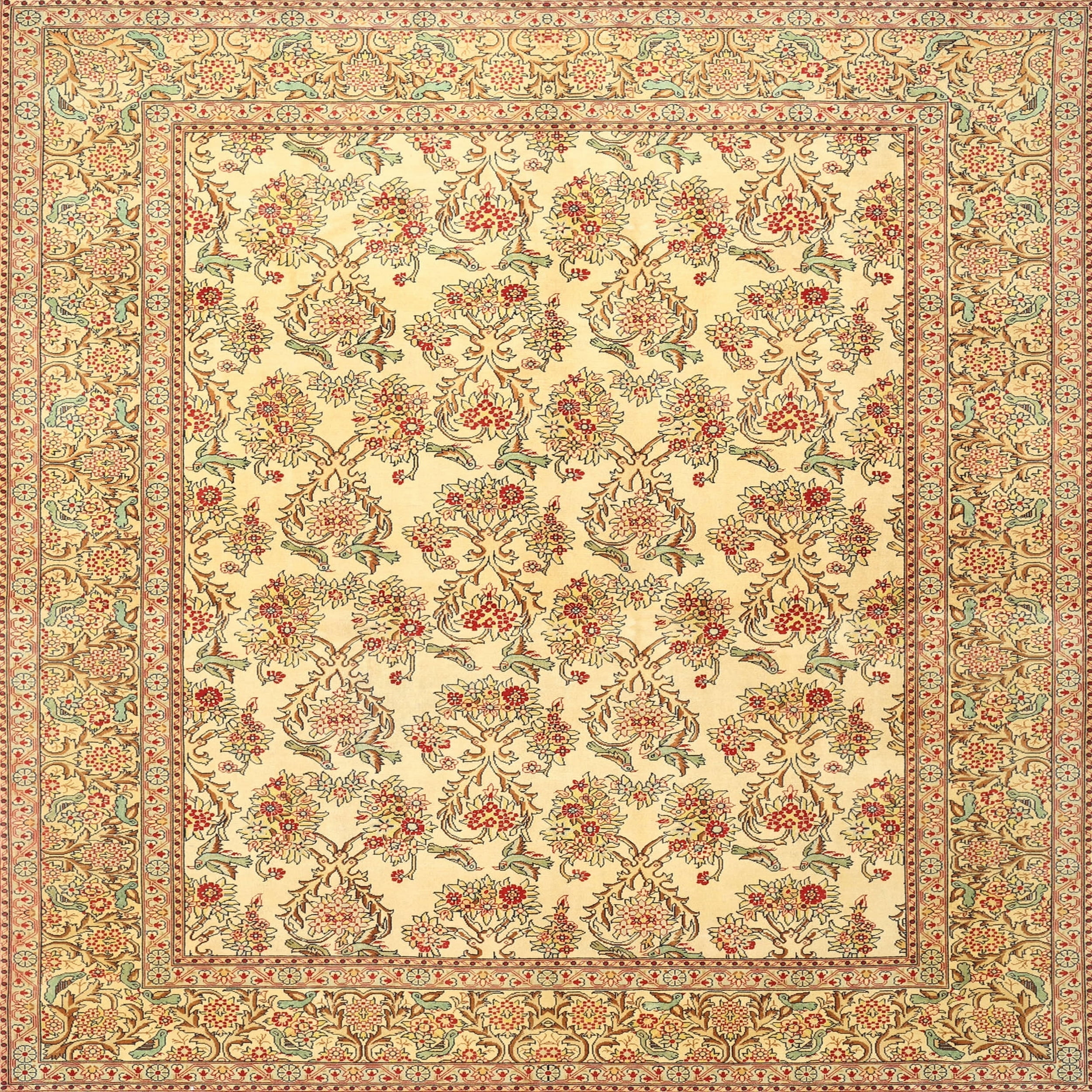 Ahgly Company Indoor Square Traditional Mustard Yellow Persian Area ...