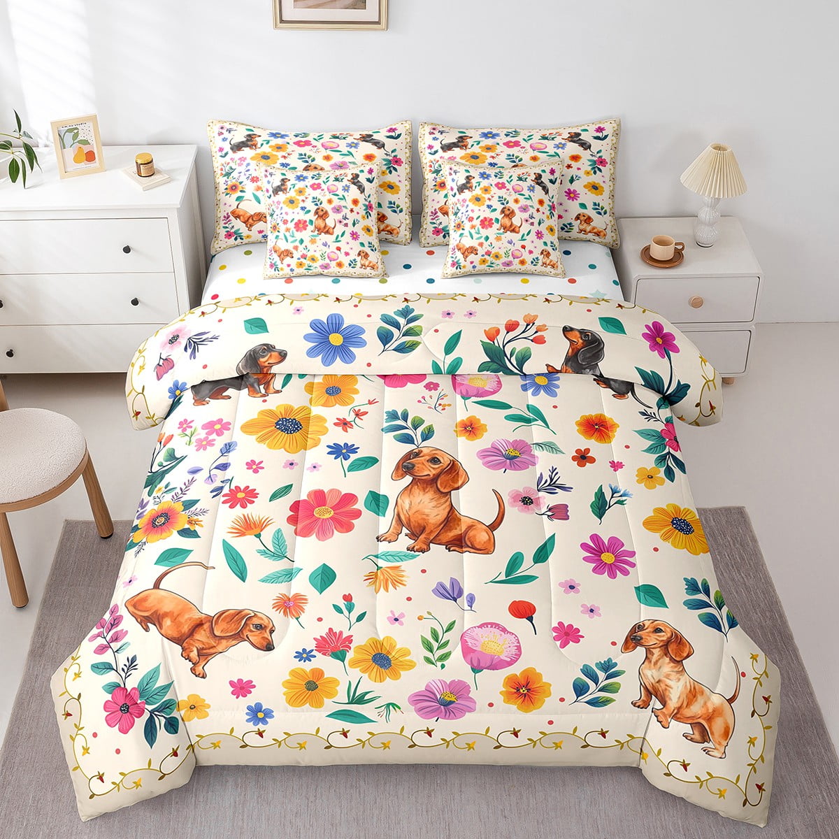 Click here for Yst Dachshund Comforter Set 7 Piece Bed In A Bag T... prices