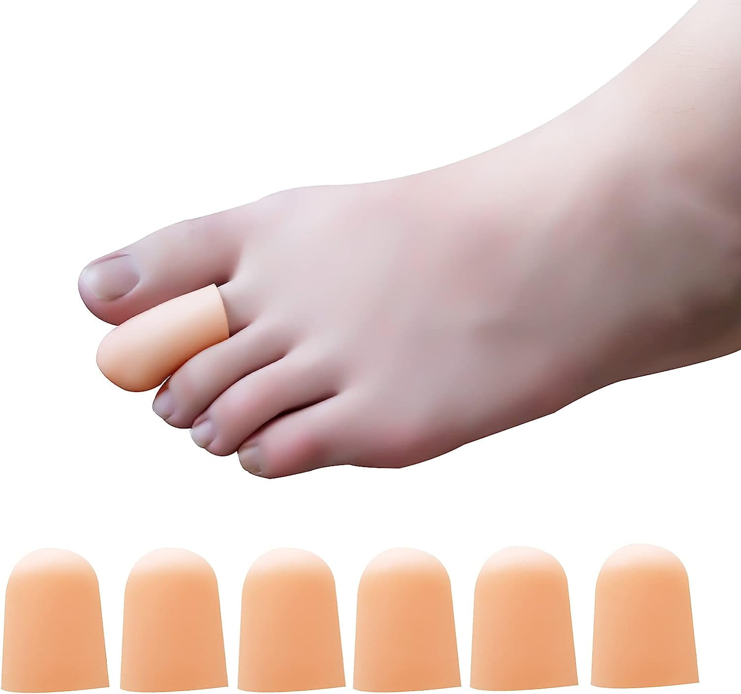 Gel Toe Caps and Protector, 6 PCS Soft Toe Protectors Fit for Toe Corns ...