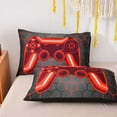 NTBED Gamer Comforter Set, 3D Game Console Design, Lightweight Geometric Bedding, Red, Full Size ...