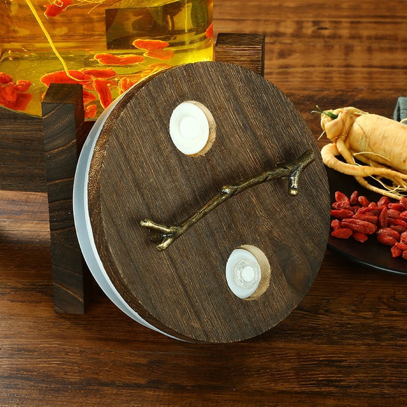 Beverage Dispenser Bamboo Lid with Exhaust Valve Beverage Dispenser Lid ...