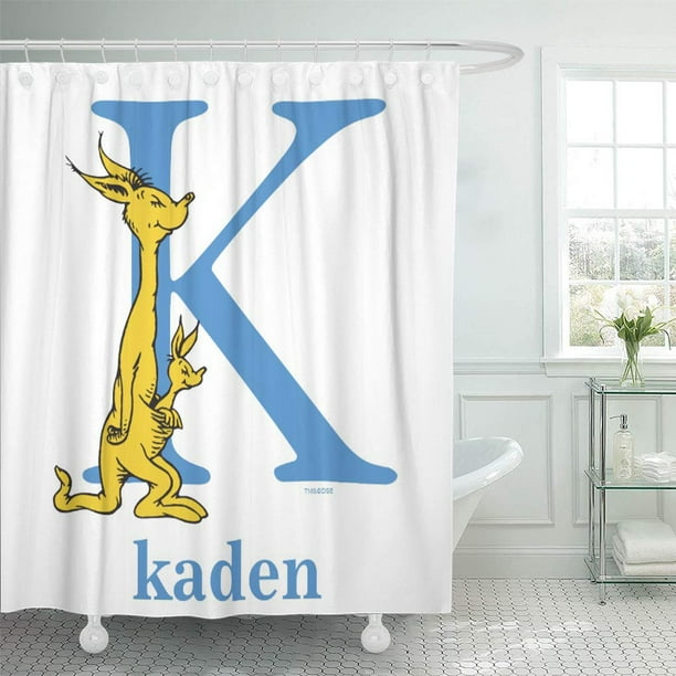 SUTTOM Kangaroo Dr Seuss ABC Letter K Blue Add Your Shower Curtain ...