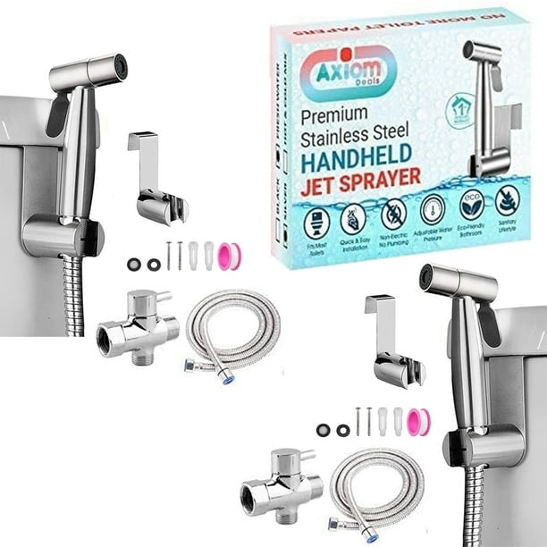 (2 Pack) Axiomdeals Fresh Water Stainless Steel Handheld Bidet JET ...