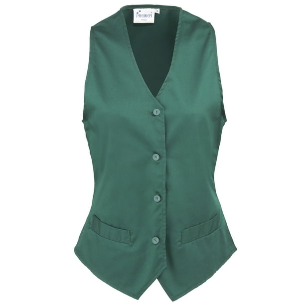 Premier - Chaleco de uniforme para mujer (Verde botella) Premier UTRW1112_bottle | Bodega ...