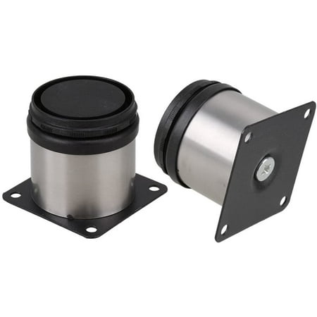 HUSERYT Set of 4 Stainless Steel Round Furniture Legs Adjustable Height ...