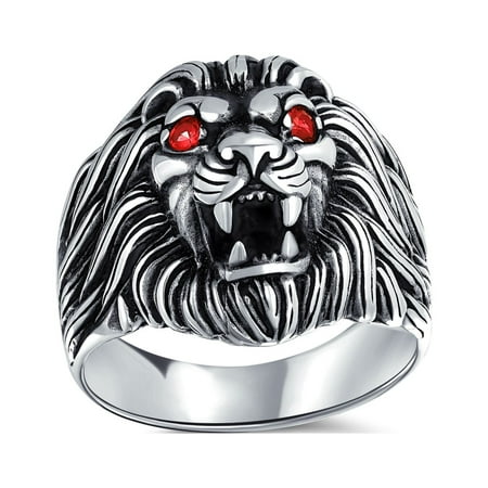 Personalize Statement Simulated Red Ruby Eyes Roaring King of Jungle ...