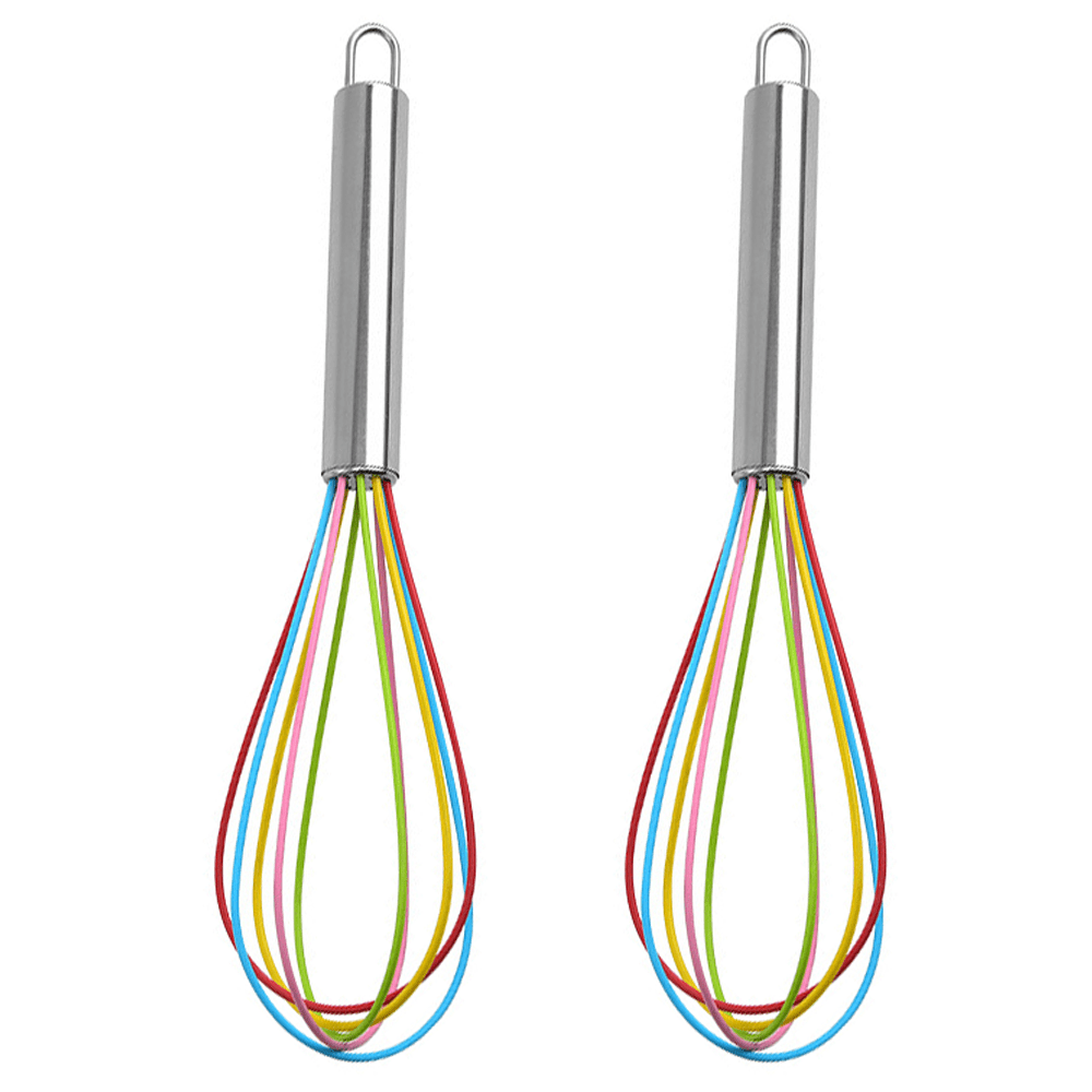 Whisks for Cooking Silicone Mini Whisk 2 Pack Colored Balloon Egg ...