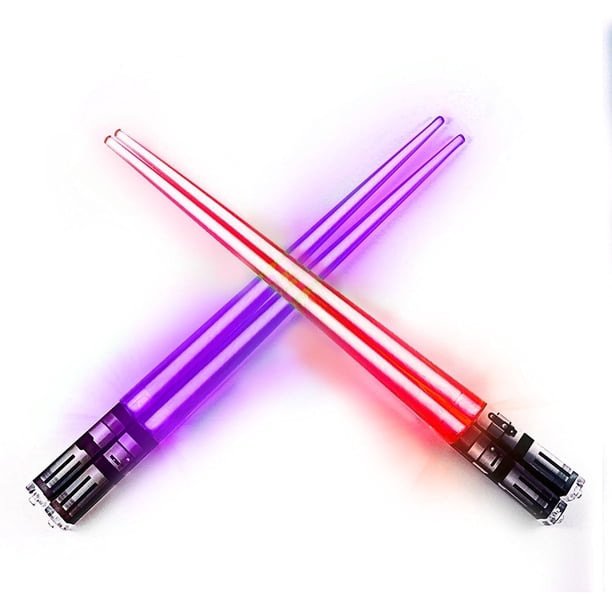 Palillos Light Sabre Light Up Sabre Led (2 pares, rojo y morado ...