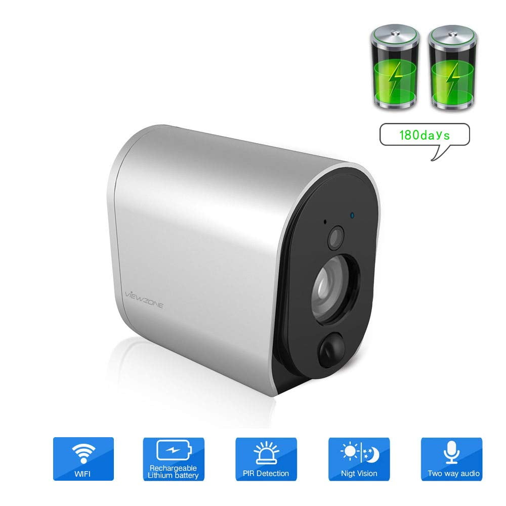 Viewzone Battery Powered Outdoor Security Camera 1080P WiFi Wire Free ...