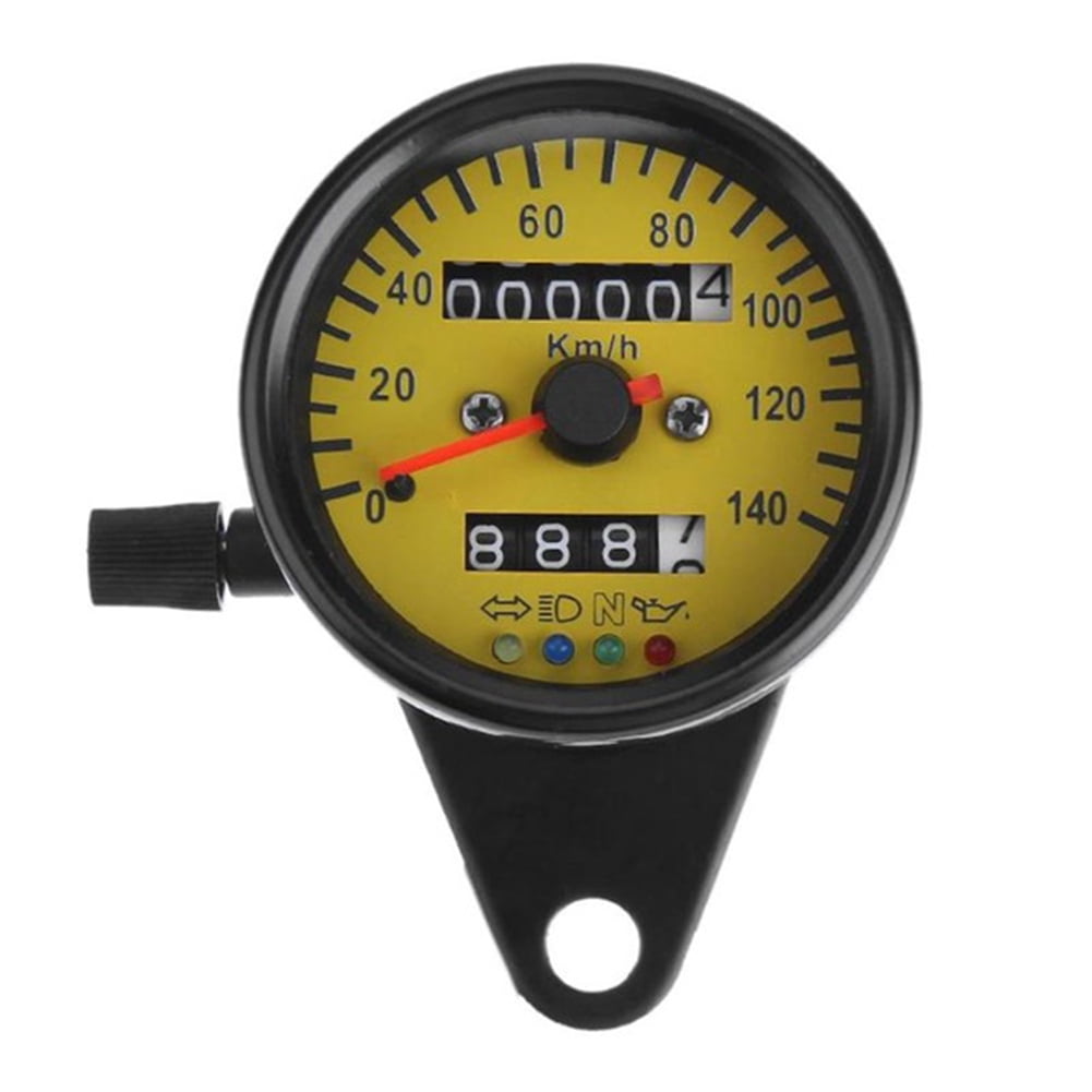 Universal Retro Motorcycle Meter Dual Odometer KM/H Speedometer ...