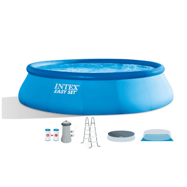 INTEX 12 x 30 Metal Frame Set Swimming Pool with 530 GPH Filter Pump ...