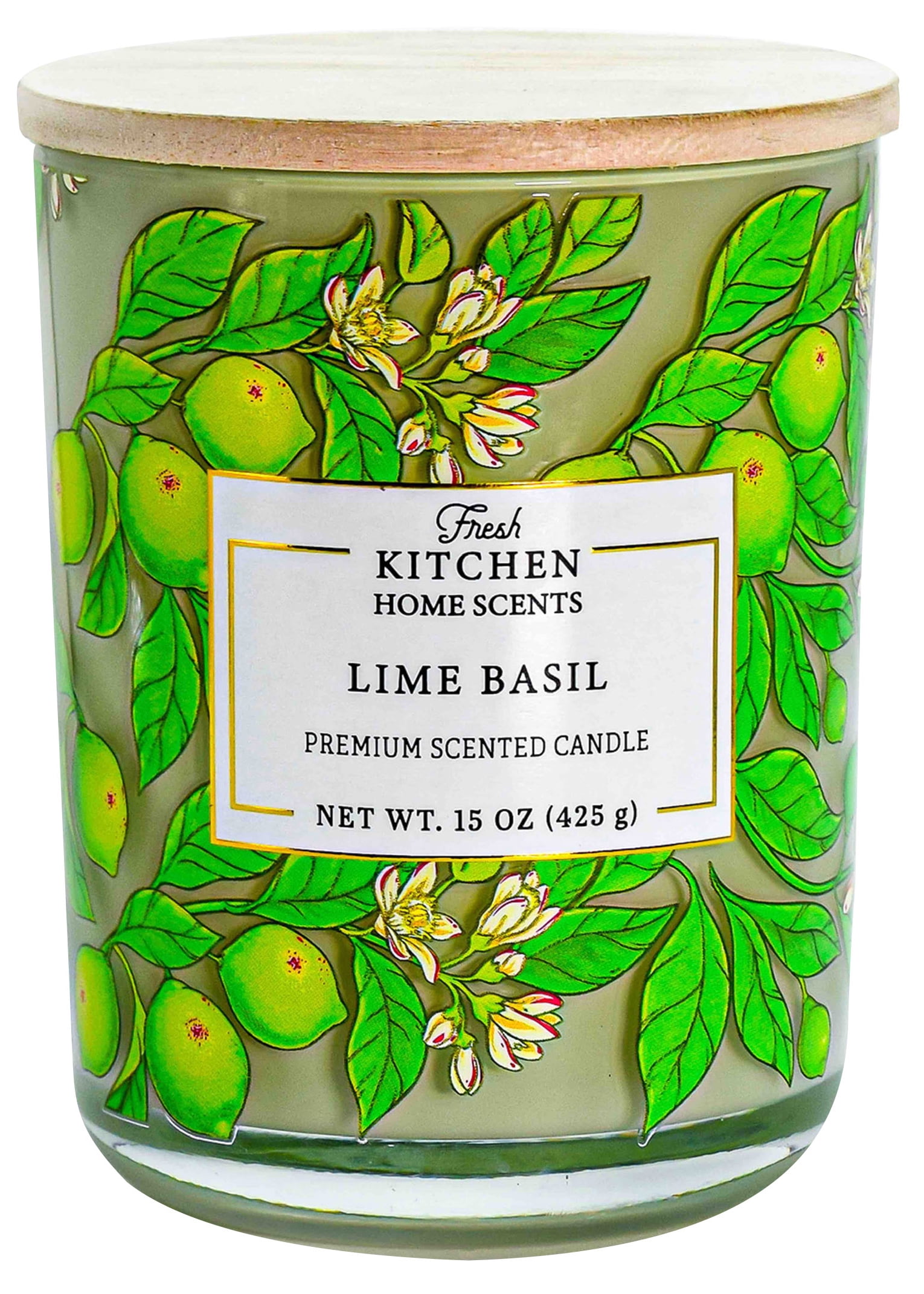 Gala Group Fresh Kitchen Home Scents 2-Wick Candle Lime Basil Scent, 15 ...