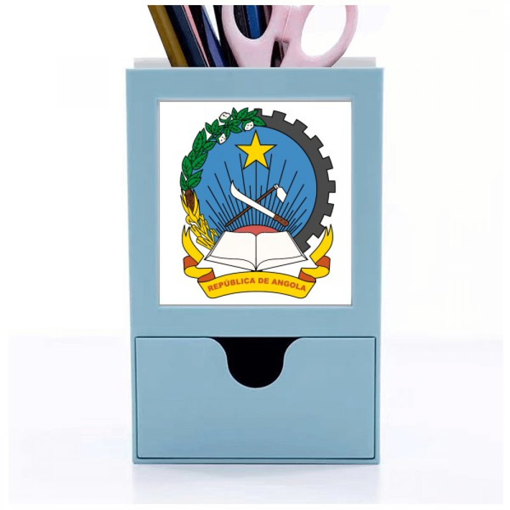 Luanda Angola National Emblem Desk Supplies Organizer Pen Holder Card ...