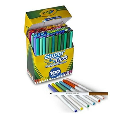 Crayola Super Tips Washable Markers, 100 Count, Bulk, Great For Kids