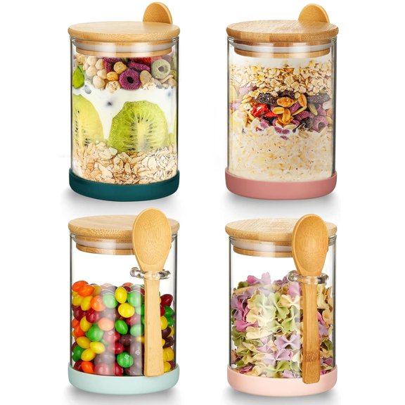 unbranded Tea Airtight Can Spice Jars Overnight Oats Jam with Lids ...