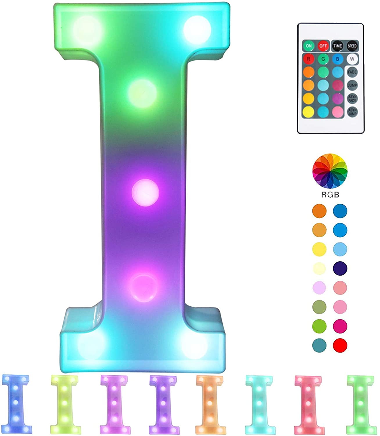 Colorful LED Marquee Letter Lights with Remote – Light Up Marquee Signs ...