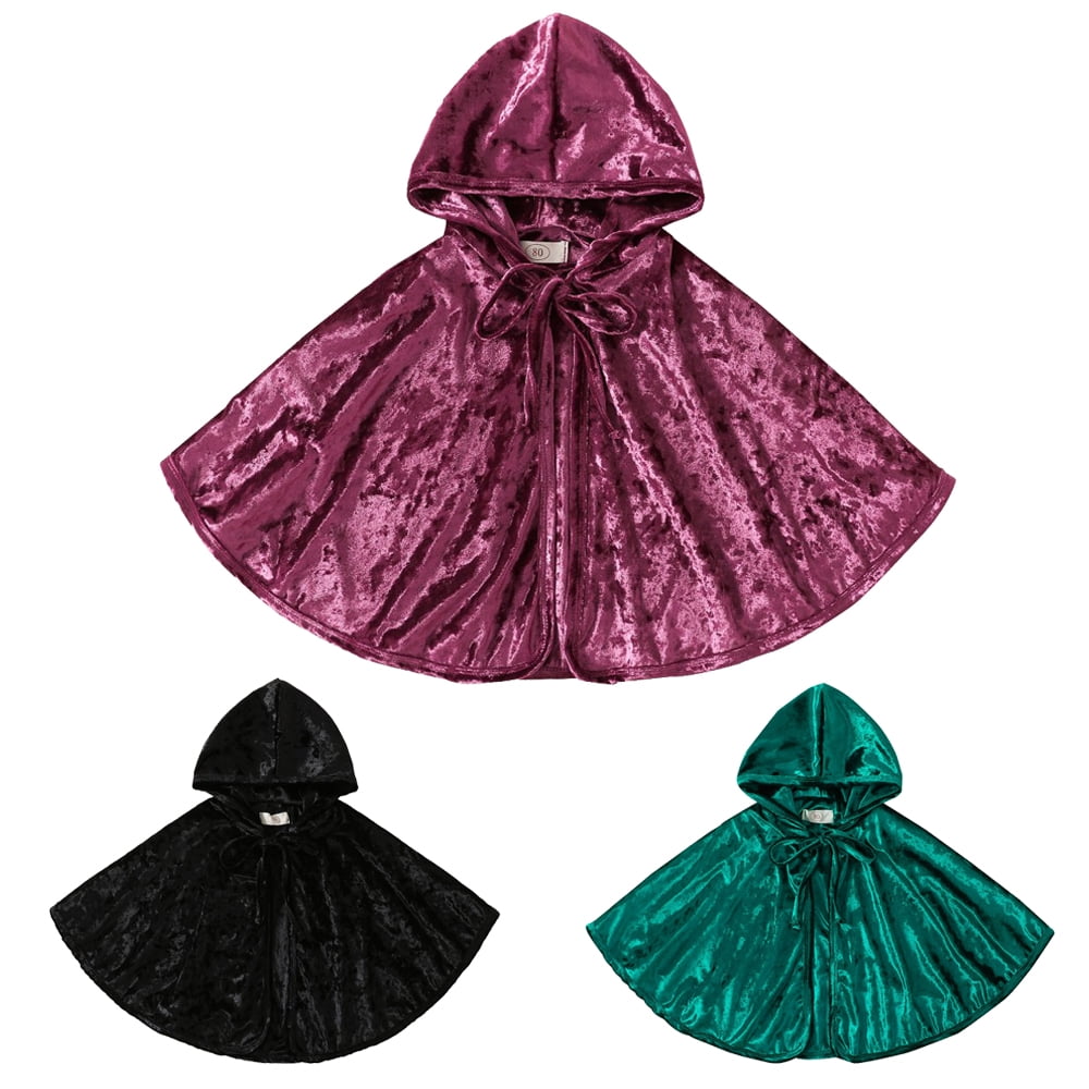 URMAGIC 1-5T Hooded Velvet Cloak for Kids Halloween Christmas Cape ...