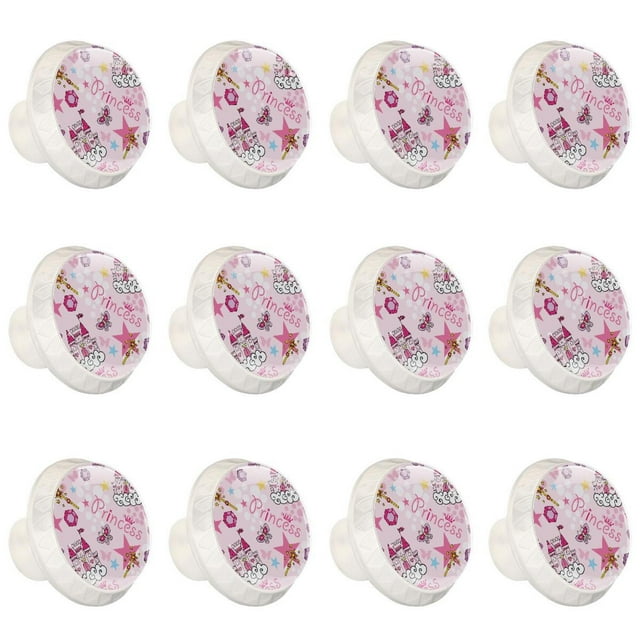 12 Pcs Pink Princess Castle Knobs for Kitchen Cabinet Cupboard Dresser ...