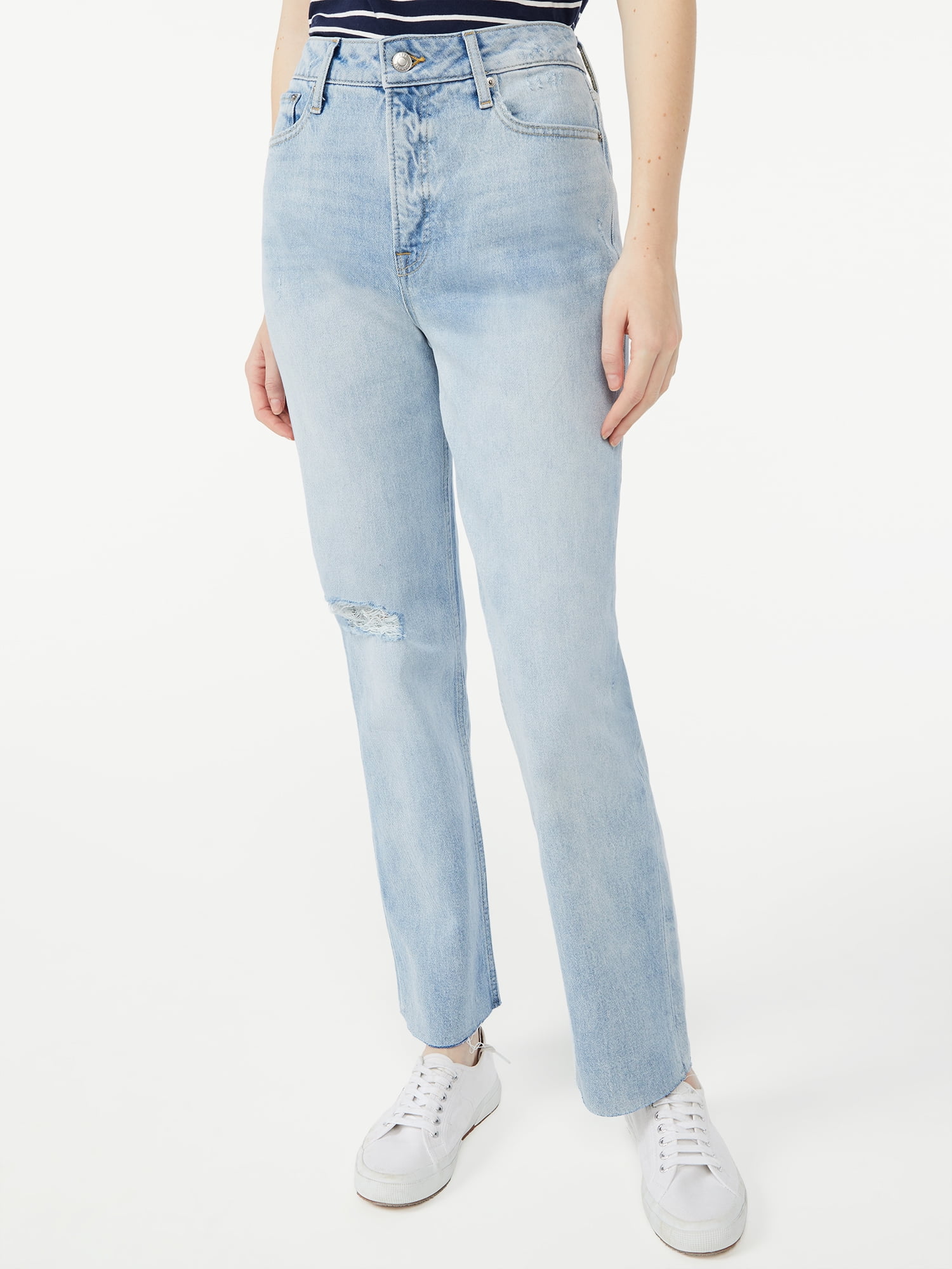 Free Assembly Women's Super High Rise Straight Jeans - Walmart.com