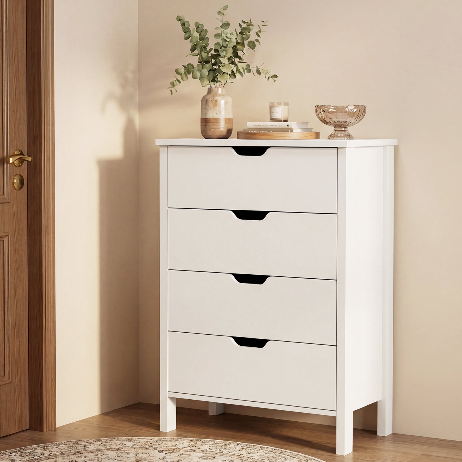 Click here for Gymax 4-Drawer Dresser Nightstand W/Handles Anti-T... prices