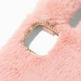 Claire's Furry Pink Bunny Protective Phone Case - Fits iPhone® 12 Pro ...