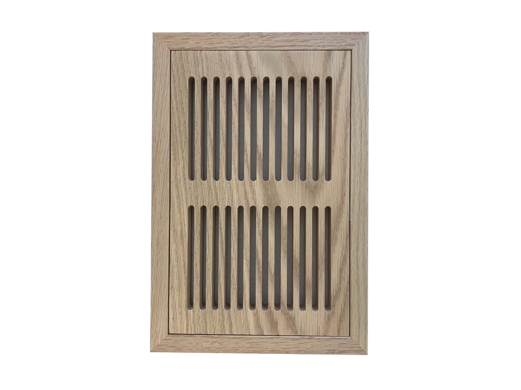 6 Inch x 14 Inch Red Oak Hardwood Vent Floor Register Flush Mount ...